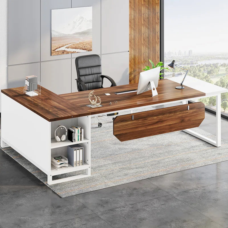 Tribesigns L-Shaped Executive Desk with File Cabinet – Hunza Furniture ...